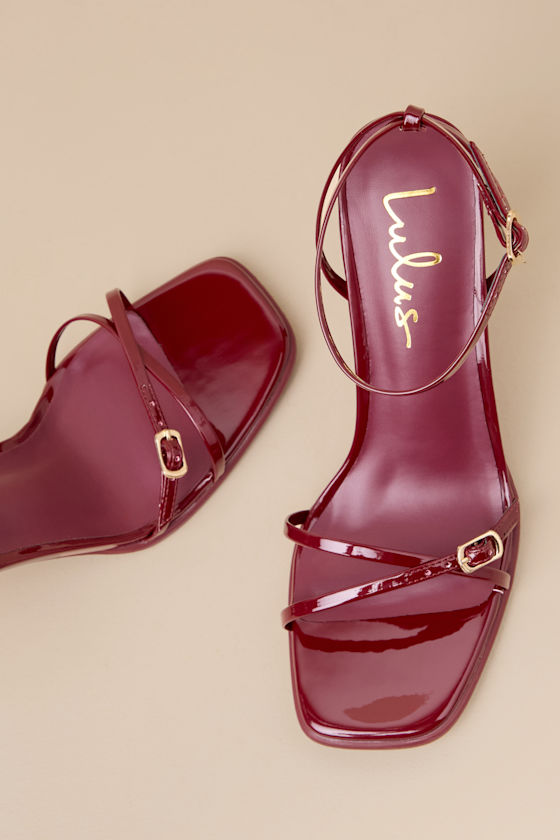 Burgundy Ankle Strap Sandals - High Heel Sandals - High Heels - Lulus
