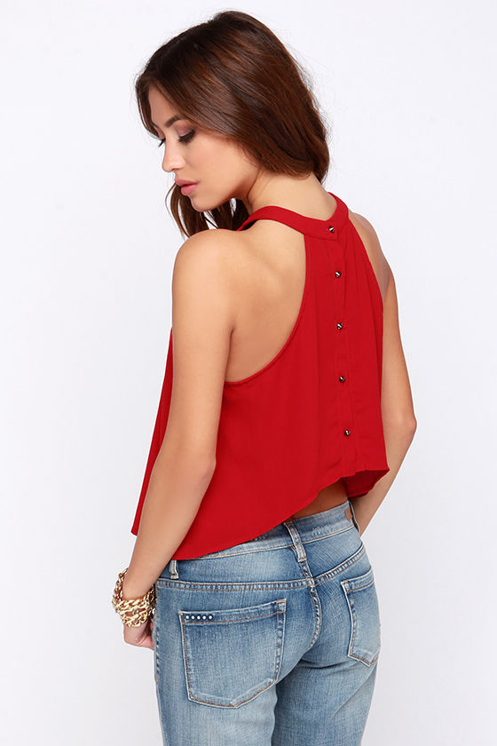Red Top - Crop Top - Halter Top - $28.00 - Lulus