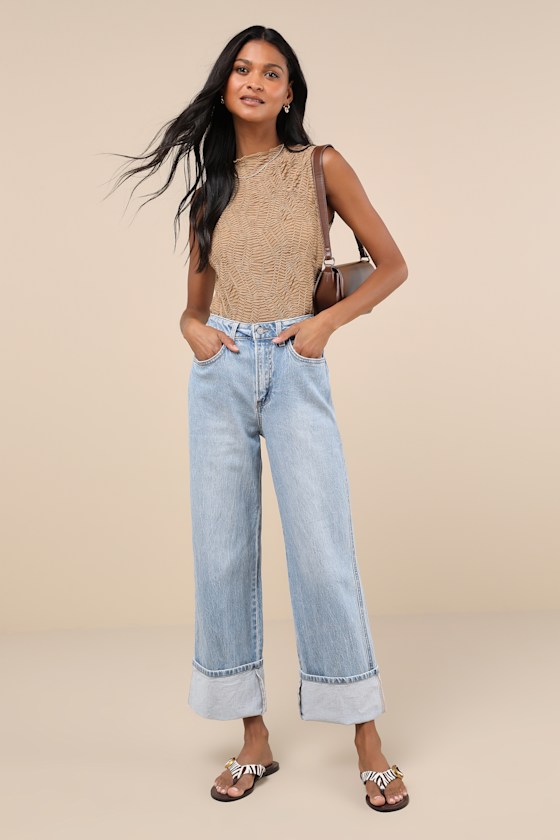 Vervet Gabby - Light Wash Jeans - Baggy Straight Leg Jeans - Lulus