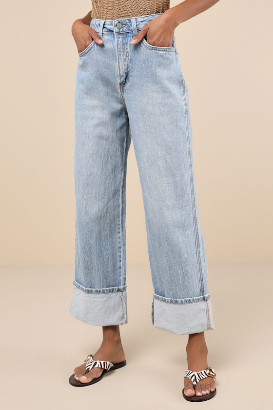 Vervet Gabby - Light Wash Jeans - Baggy Straight Leg Jeans - Lulus