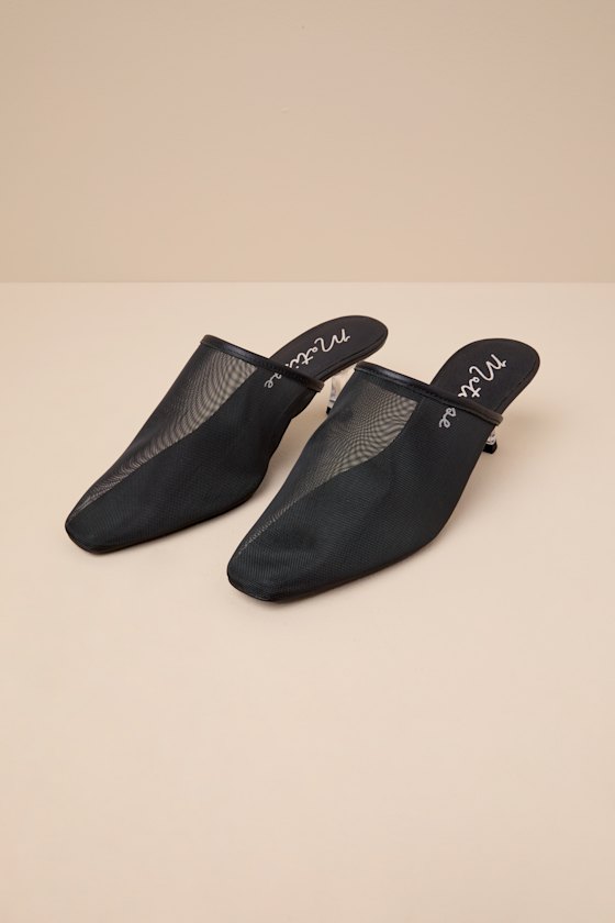 Matisse Bette Black - Black Mesh Mule Pumps - Sheer Mesh Pumps - Lulus