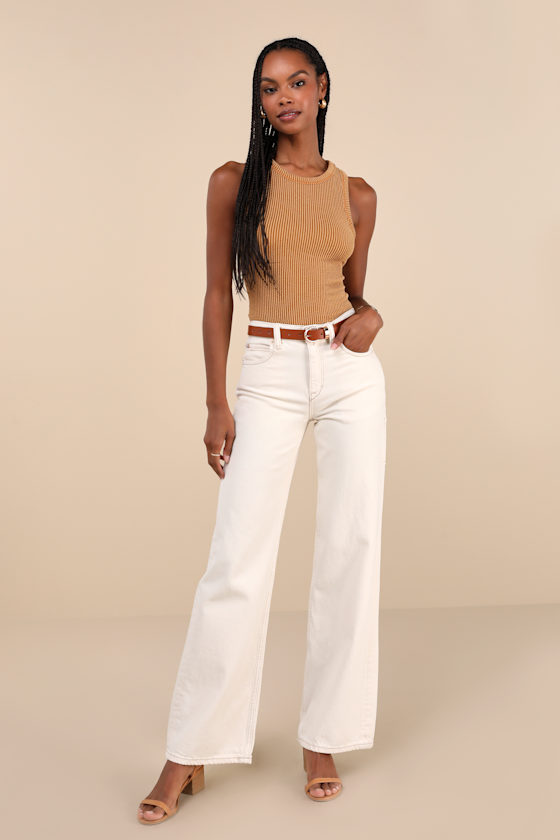 Camel Brown Tank Top - Ribbed Tank Top - Cute Tank Top - Rib Tank - Lulus