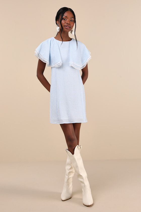 Sister Jane Nevada - Blue and White Gingham Dress - Mini Dress - Lulus