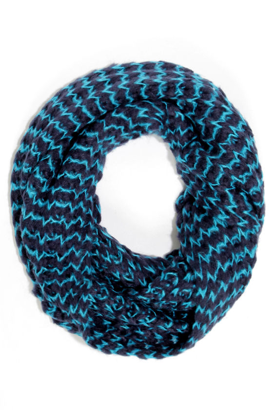 Cute Blue Infinity Scarf - Chevron Scarf - Circle Scarf - $12.00 - Lulus