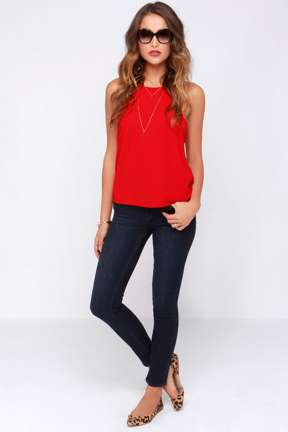 Chic Red Top - Sleeveless Top - Racerback Top - $44.00 - Lulus