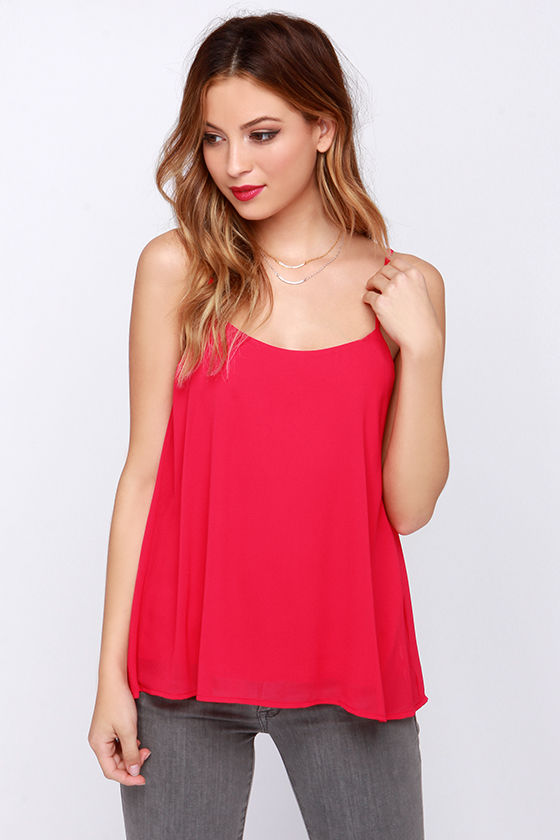 Pretty Berry Pink Top - Chiffon Top - Pink Tank Top - $31.00 - Lulus