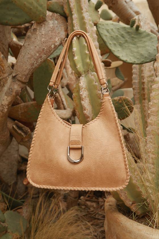 Tan Whipstitched Bag - Shoulder Bag - Big Shoulder Bag - Purse - Lulus