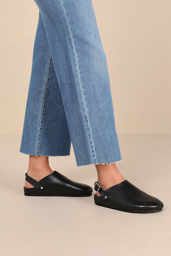 Seychelles Buckle Up - Black Leather Clogs - Slingback Clogs - Lulus