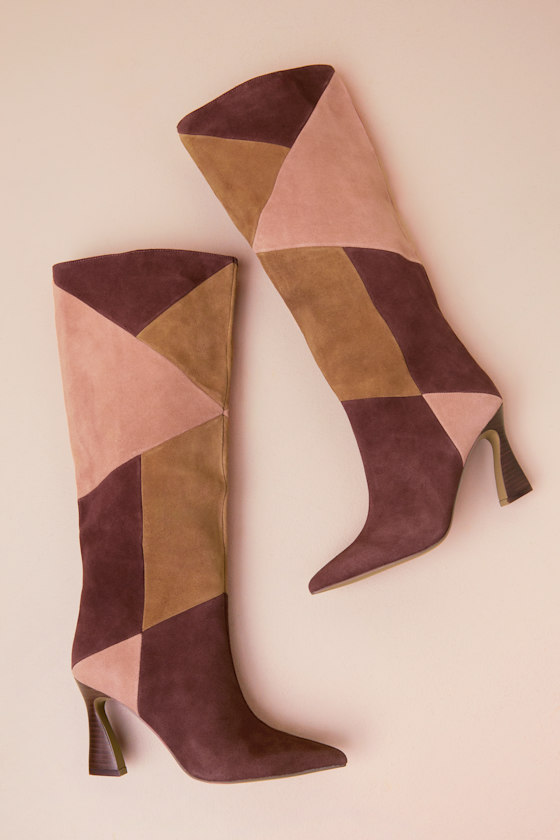 Chinese Laundry Funnn Split Suede - Brown Multi Boots - Boots - Lulus