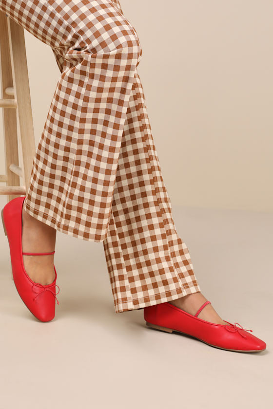 Red Ballet Flats - Red Flats - Bow Ballet Flats - Red Shoes - Lulus