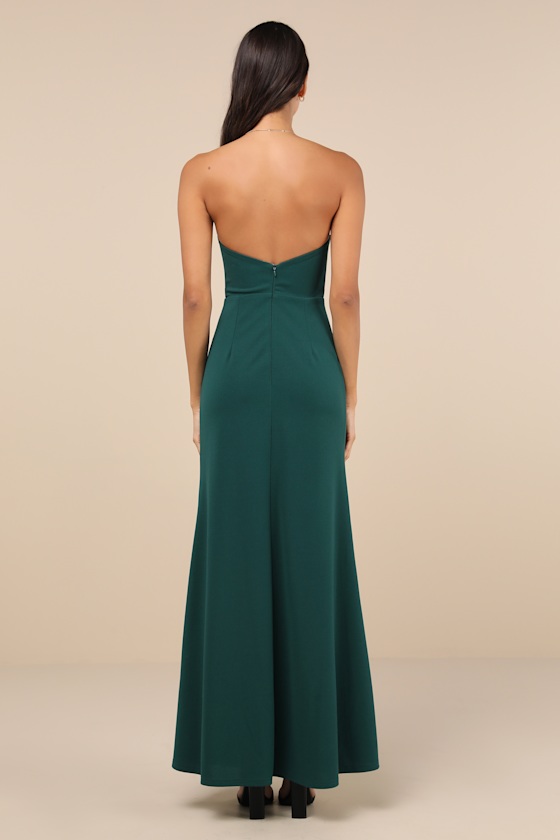 Emerald Dress - Strapless Bustier Dress - Mermaid Maxi Dress - Lulus