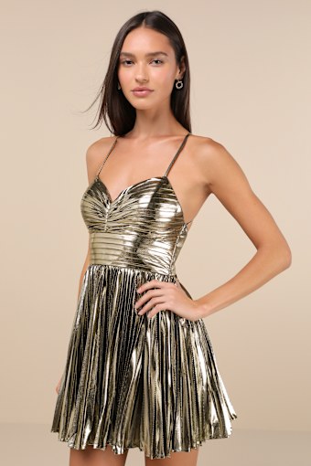 Short Gold Dresses - Gold Mini Dresses - Lulus