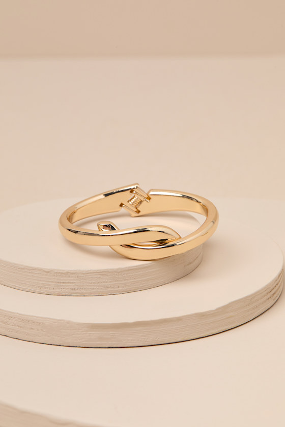 Gold Overlapping Cuff - Hinged Cuff Bracelet - Cuff Bracelet - Lulus