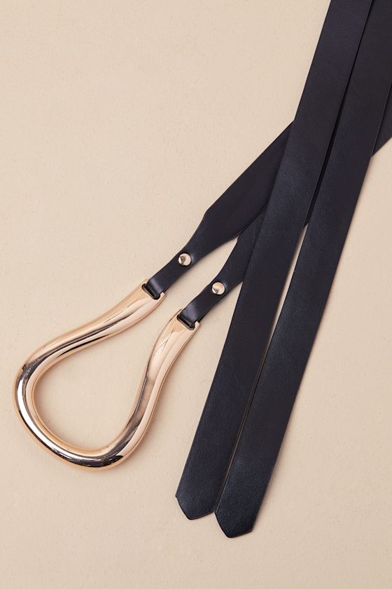 Black and Gold Belt - Two-Strand Wrap Belt - Wrap Belt - Belt - Lulus