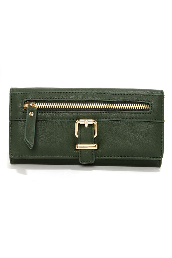 Cute Dark Green Wallet - Checkbook Wallet - Vegan Leather Wallet - $20. ...