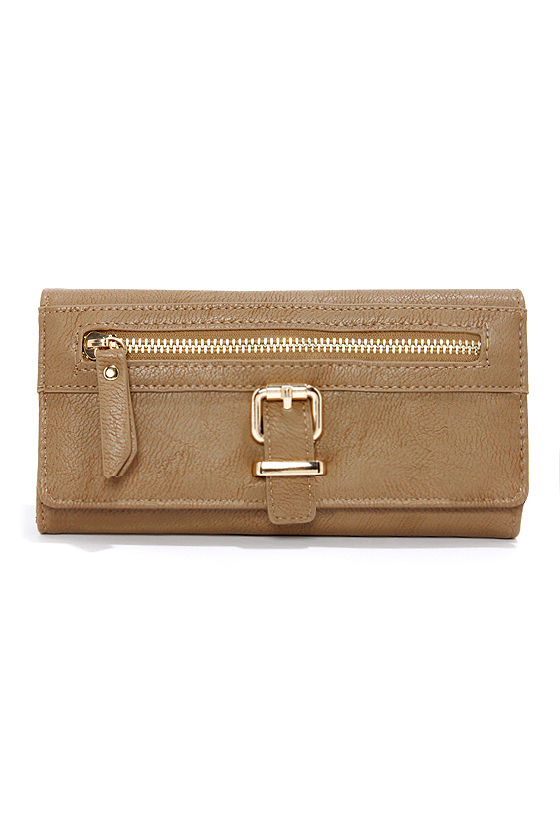 Cute Beige Wallet - Checkbook Wallet - Vegan Leather Wallet - $20.00 ...