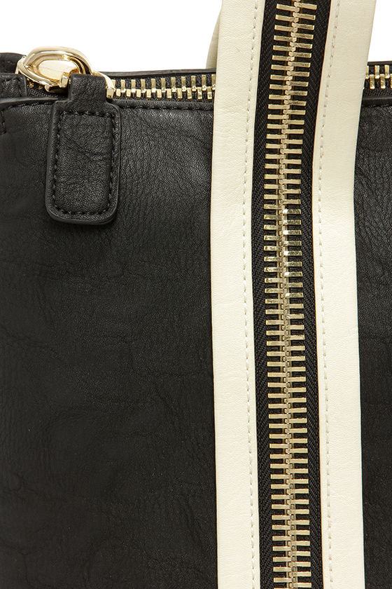 Big Buddha Avery - Cream and Black Tote - Zipper Tote - $95.00