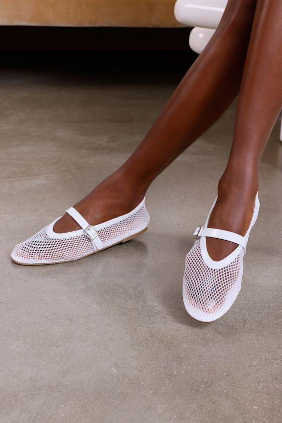 Coconuts by Matisse Nolita - White Mesh Flats - Ballet Flats - Lulus