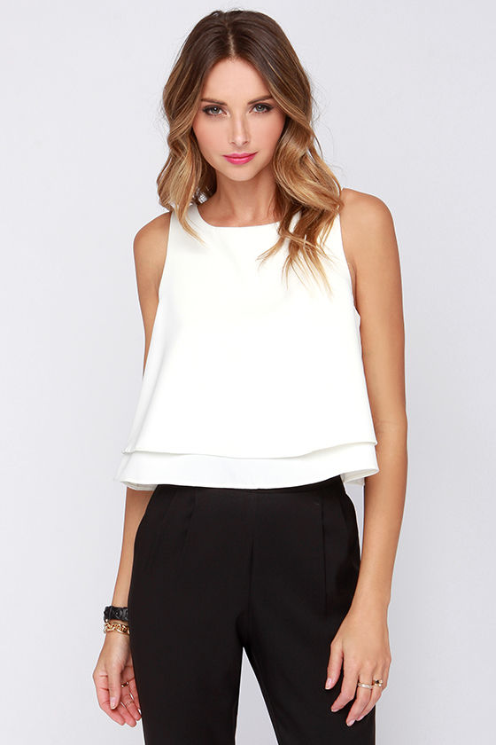 Pretty Ivory Top - Crop Top - Sleeveless Top - $41.00 - Lulus