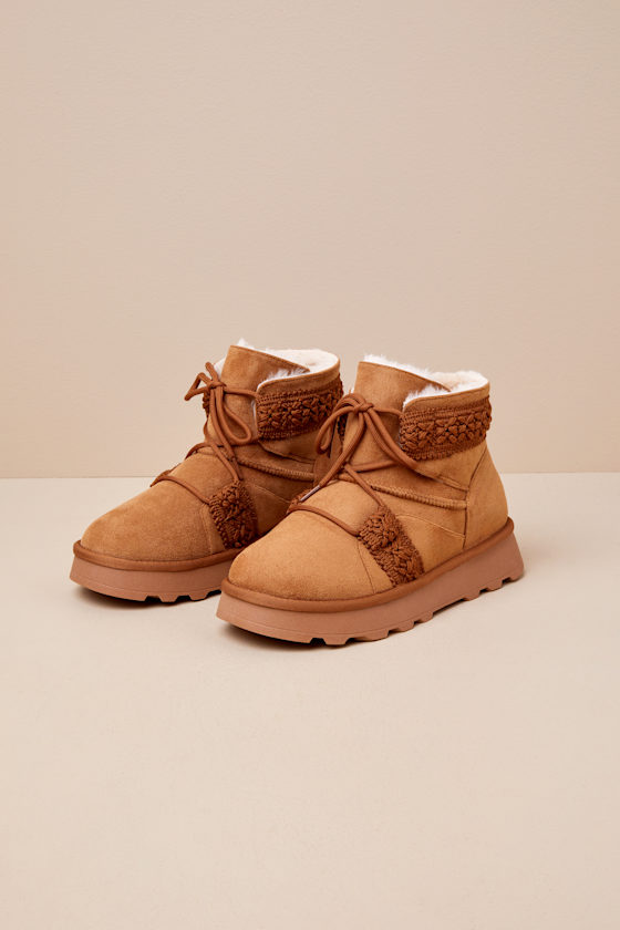 Beach by Matisse Matterhorn - Brown Booties - Faux Fur Booties - Lulus