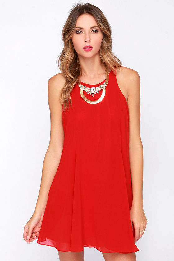 Pretty Red Dress - Swing Dress - Sleeveless Dress - $60.00 - Lulus