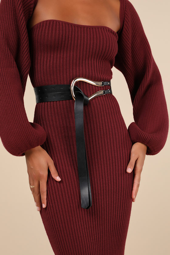 Black and Gold Belt - Two-Strand Wrap Belt - Wrap Belt - Belt - Lulus