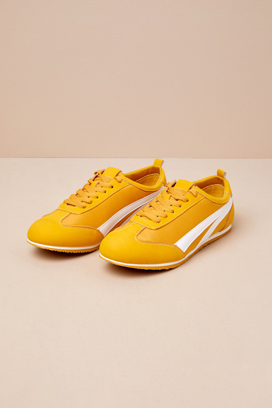Cute Yellow Sneakers - Yellow Color Block Sneakers - Sneakers - Lulus