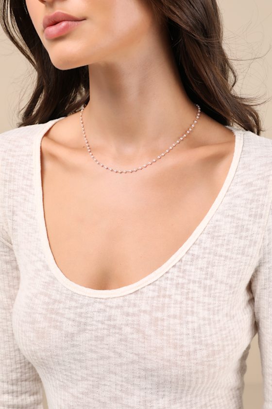 14KT Gold-Plated Necklace - Pearl Necklace - Gold Chain Necklace - Lulus