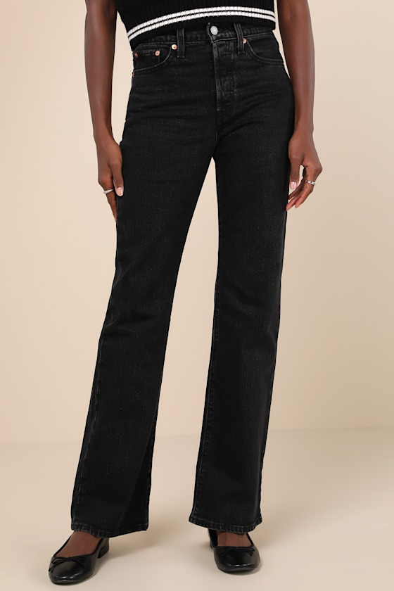 Levi's Wedgie Bootcut - Washed Black Bootcut Jeans - Jeans - Lulus