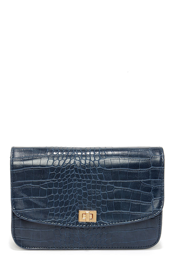 Cute Navy Blue Purse - Vegan Leather Purse - Croc Purse - $31.00 - Lulus