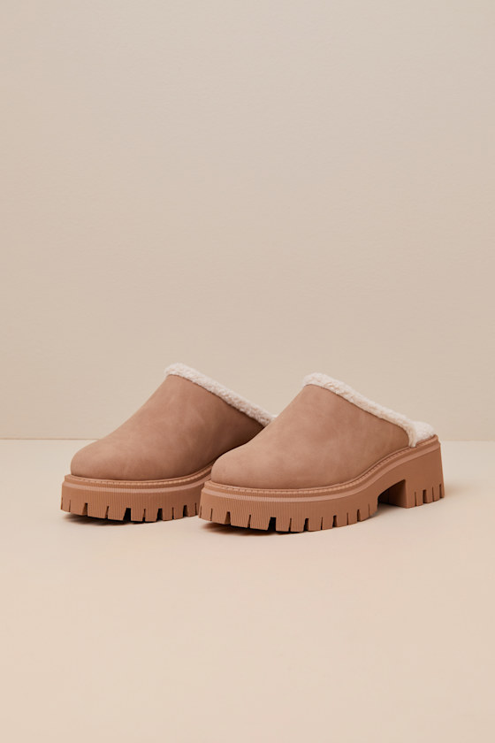 DV by Dolce Vita Gracelyn - Light Tan Mules - Shearling Platforms - Lulus