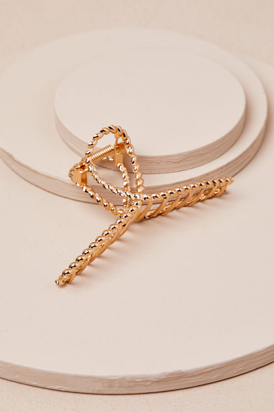 Gold Twisted Claw Clip - Metal Wire Claw Clip - Slender Claw Clip - Lulus