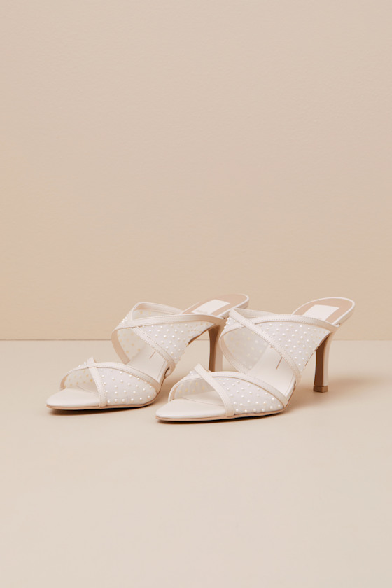 Dolce Vita Mandel - Ivory Mesh Pearl Pumps - High Heel Sandals - Lulus
