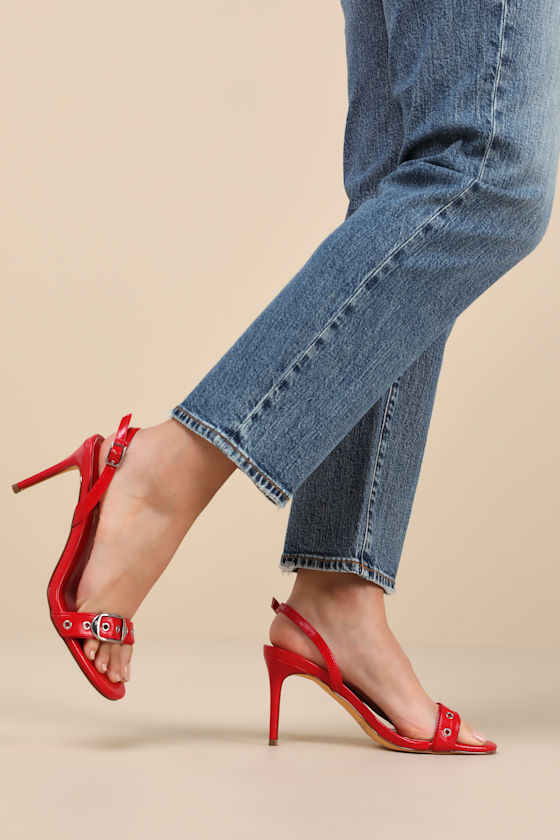 Red Slingback Heels - High Heel Sandals - Stiletto Heel Sandals - Lulus