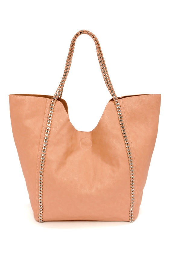 Cute Peach Tote - Oversized Handbag - Peach Purse - $55.00 - Lulus