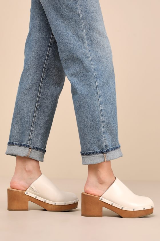 Bone Clogs - Platform Clogs - Studded Clogs - Block Heel Clogs - Lulus