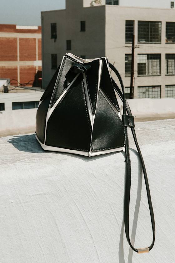 Black and White Bucket Bag - Vegan Leather Bag - Bucket Bag - Lulus