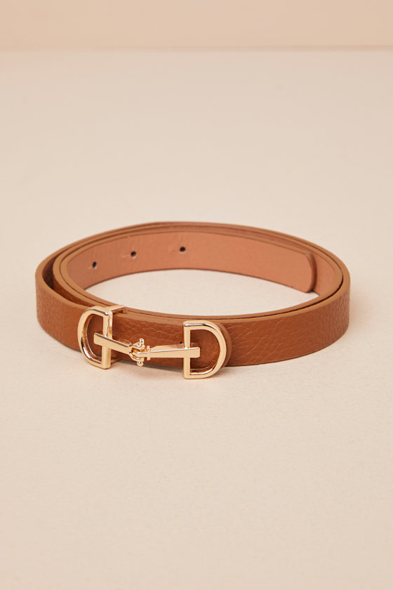 Brown Belt - Slender Belt - Horsebit Buckle Belt - Belt - Lulus