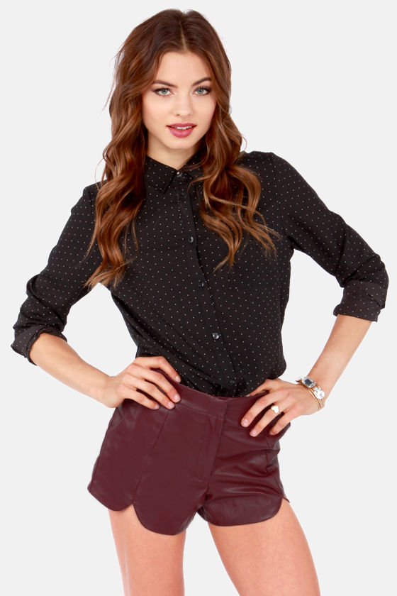 Cute Wine Red Shorts - Vegan Leather Shorts - $37.00 - Lulus