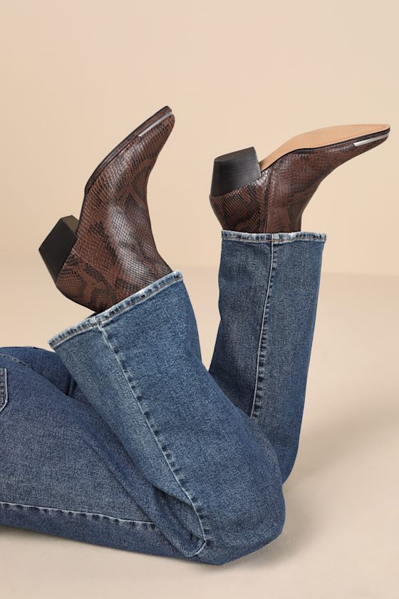 Dolce Vita Nonah - Java Snake-Embossed Boots - Ankle Boots - Lulus