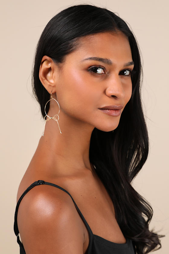 8 Other Reasons - Gold Hoop Earrings - Bow Hoop Earrings - Lulus 8 Other Reasons - Gold Hoop Earrings - Bow Hoop Earrings - Lulus