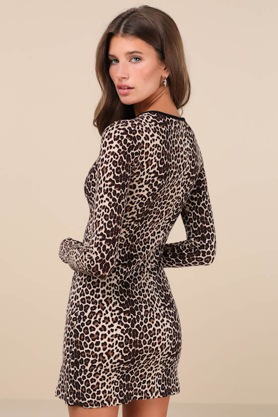 Frankie's Bikinis Chelsea - Beige Cheetah Print Dress - Mini - Lulus