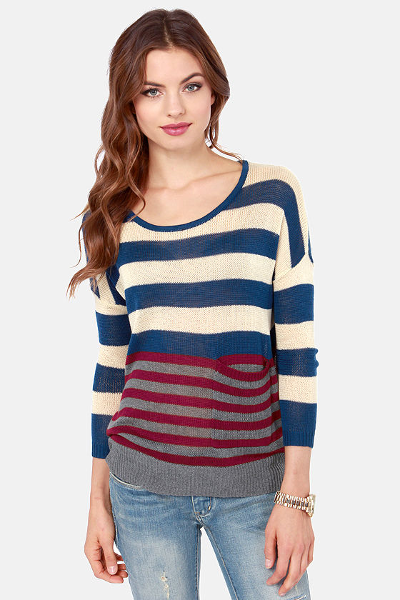 Cute Striped Sweater - Open Knit Sweater - $49.00 - Lulus