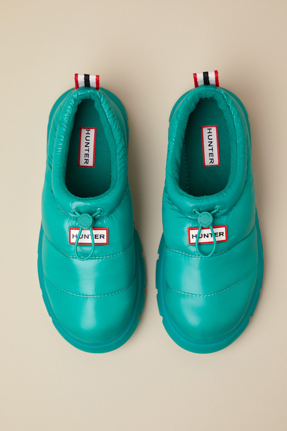 Hunter HW Madison - Light Green Nylon Booties - Puffer Booties - Lulus