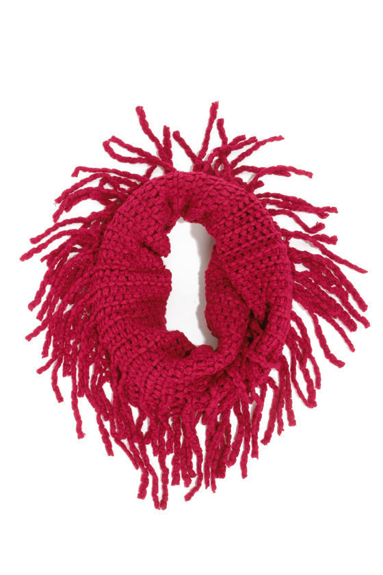 Pretty Red Scarf - Knit Scarf - Infinity Scarf - Circle Scarf - $12.00 ...