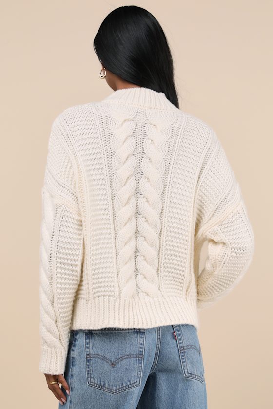 Ivory Chunky Sweater Cable Knit Sweater Pullover Sweater Lulus