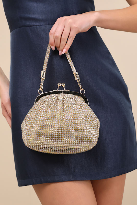 Gold Rhinestone Clutch - Clutch - Rhinestone Handbag - Purse - Lulus