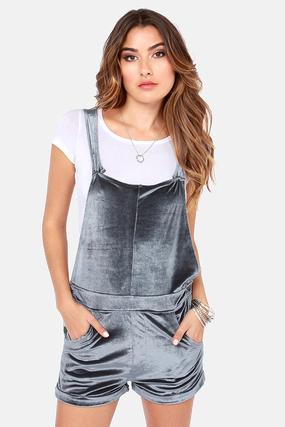 Mink Pink Troublemaker - Velvet Overalls - Velvet Playsuit - Short ...