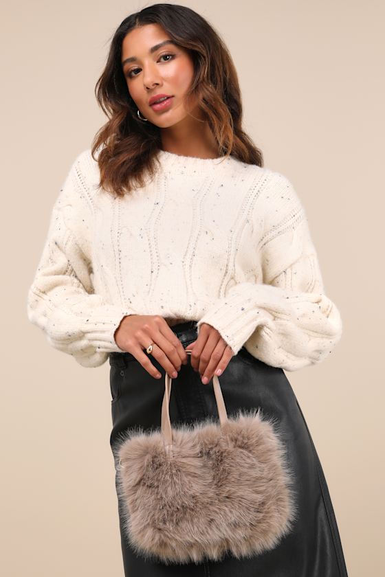 Taupe Faux Fur Handbag - Faux Fur Handbag - Taupe Bag - Cute Bag - Lulus