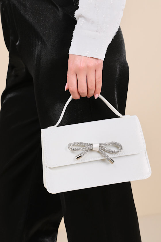 Shiraleah Bowie Handbag - Ivory Mini Handbag - Satin Mini Handbag - Lulus